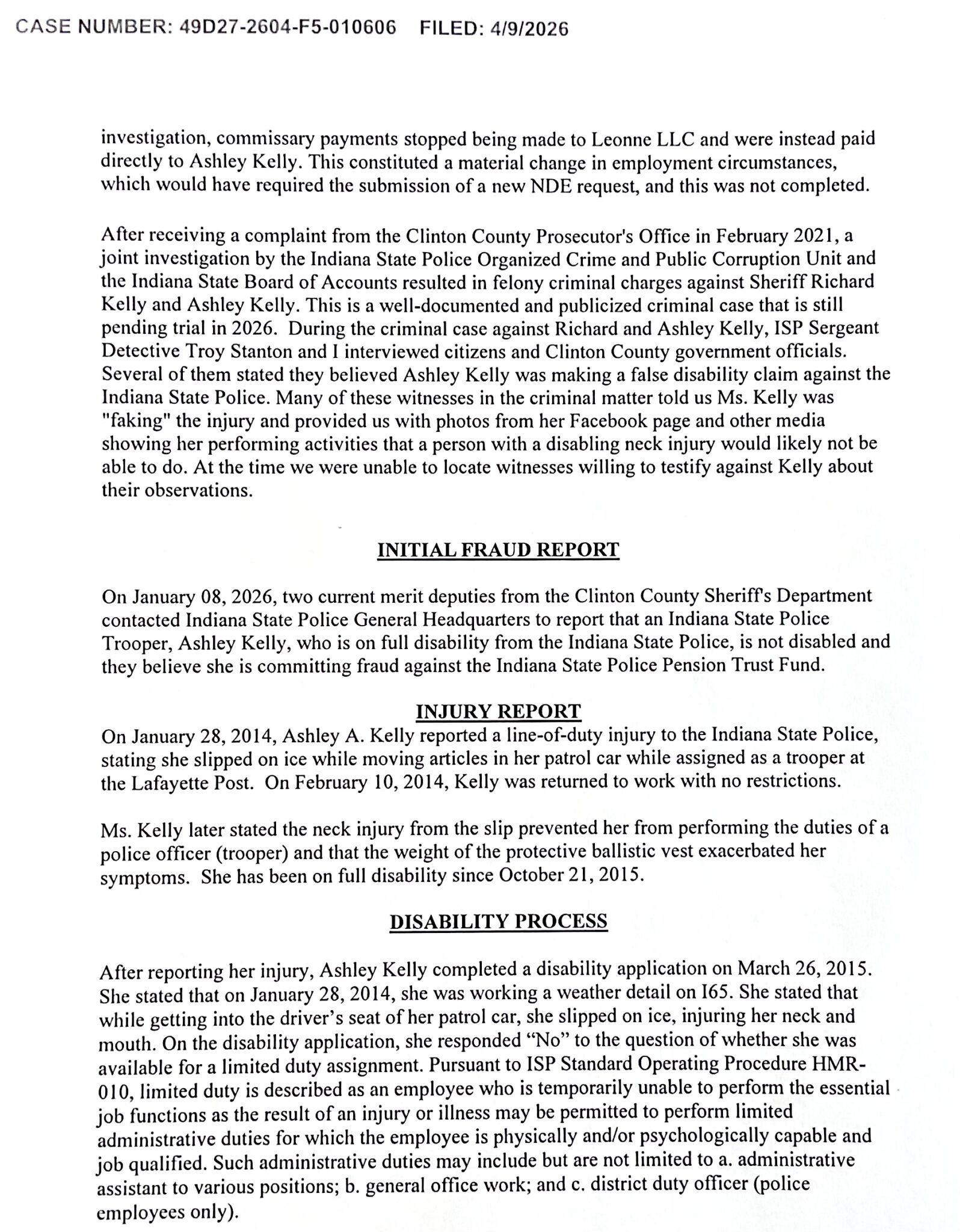 Indiana State Police Affidavit Alleges Jail Matron Ashley Kelly ...