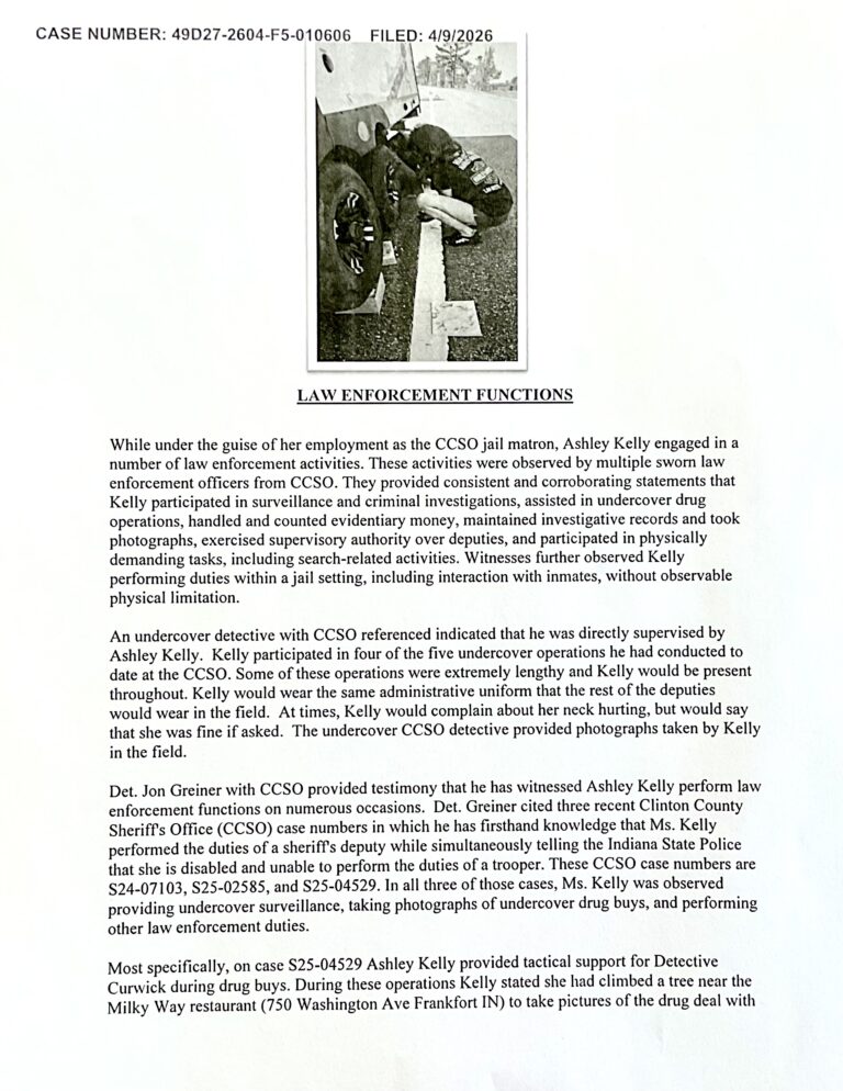 Indiana State Police Affidavit Alleges Jail Matron Ashley Kelly ...