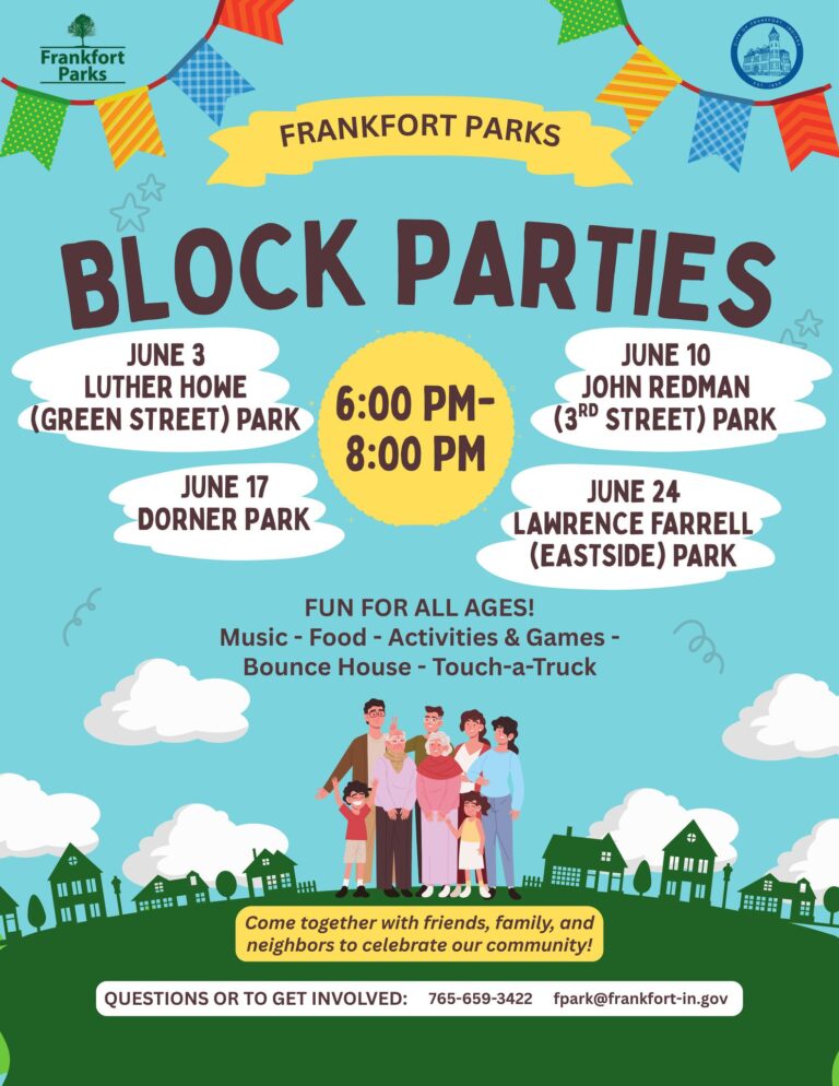 Frankfort Parks Block Party Heads to John Redman Park June 10 - Clinton ...