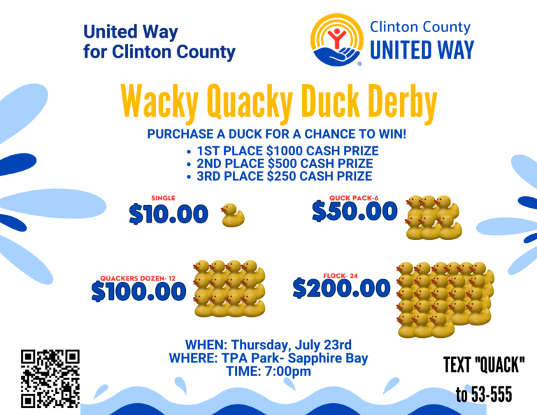 United Way’s Wacky Quacky Duck Derby Returns July 23 - Clinton County ...